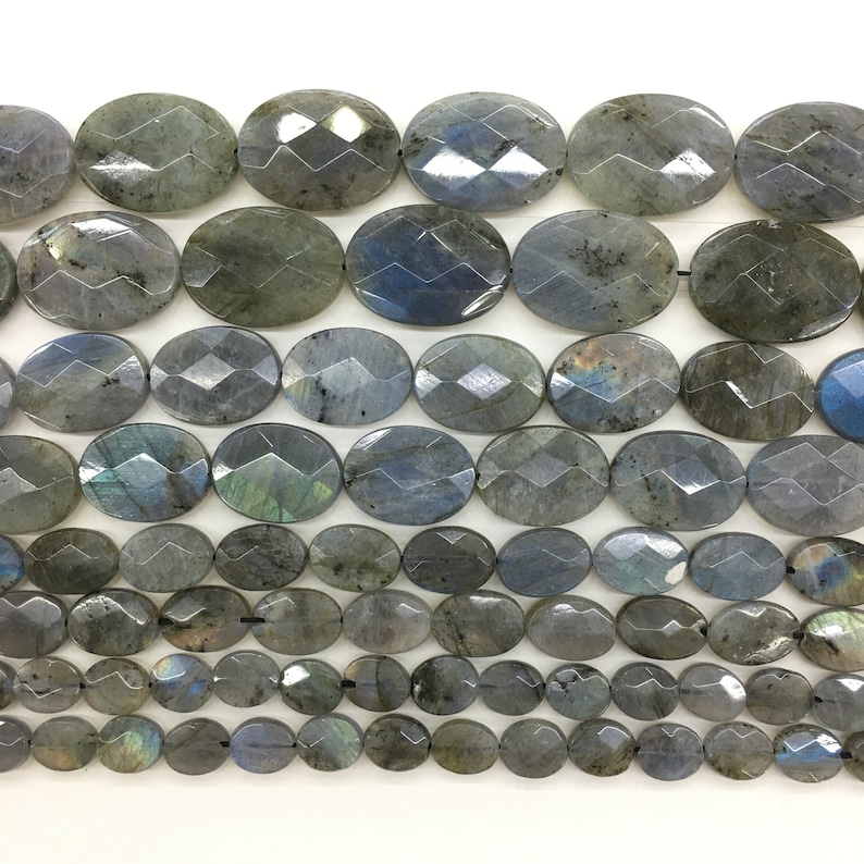 Natural Labradorite Blue Color Moonstone Faceted Flat Oval - Etsy