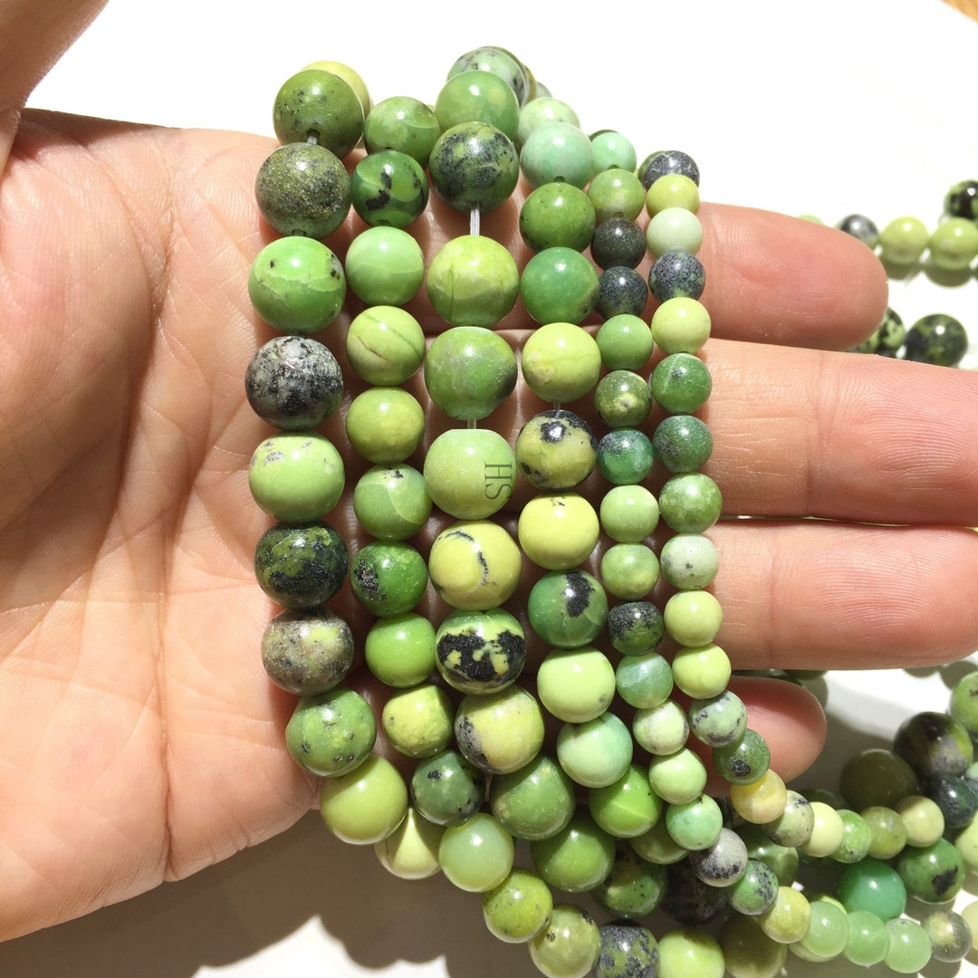 Green Canadian Jade Beads Natural Stone Healing Gemstone Loose Bead DIY ...