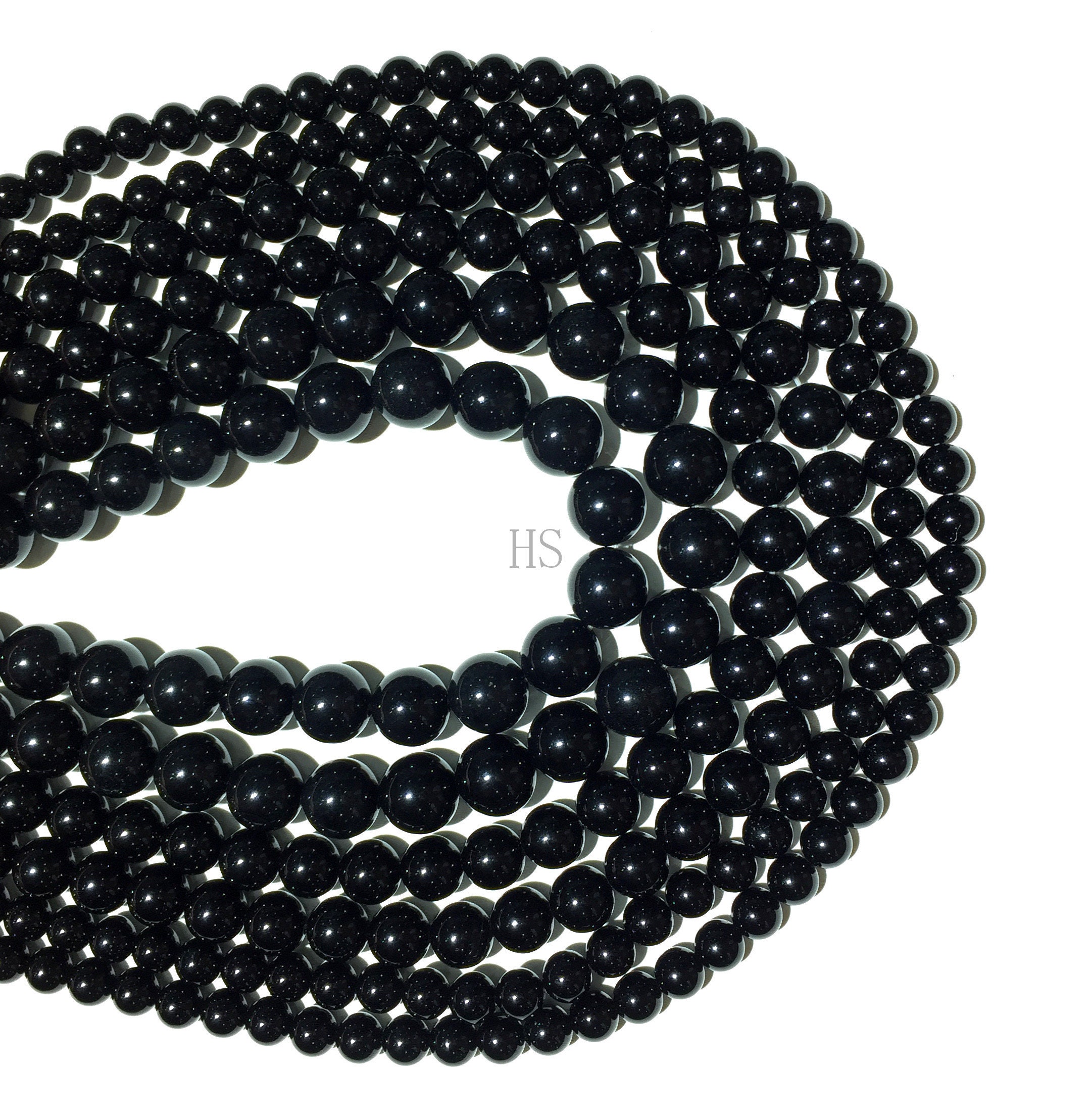 Natural Black Onyx Round Stone Beads Healing Gemstone for | Etsy