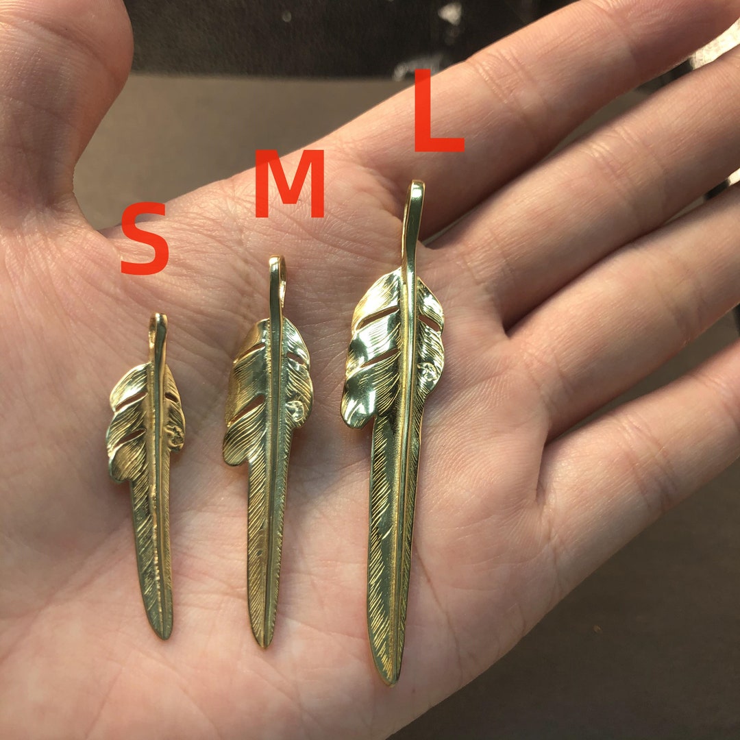 Size S M L Japan Takahashi Goro Flower Golden Brass Feather DIY Jewelry ...
