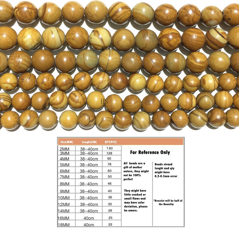 Natural Wood Jasper or Tree Agate Beads Healing Gemstone Loose Bead DIY ...