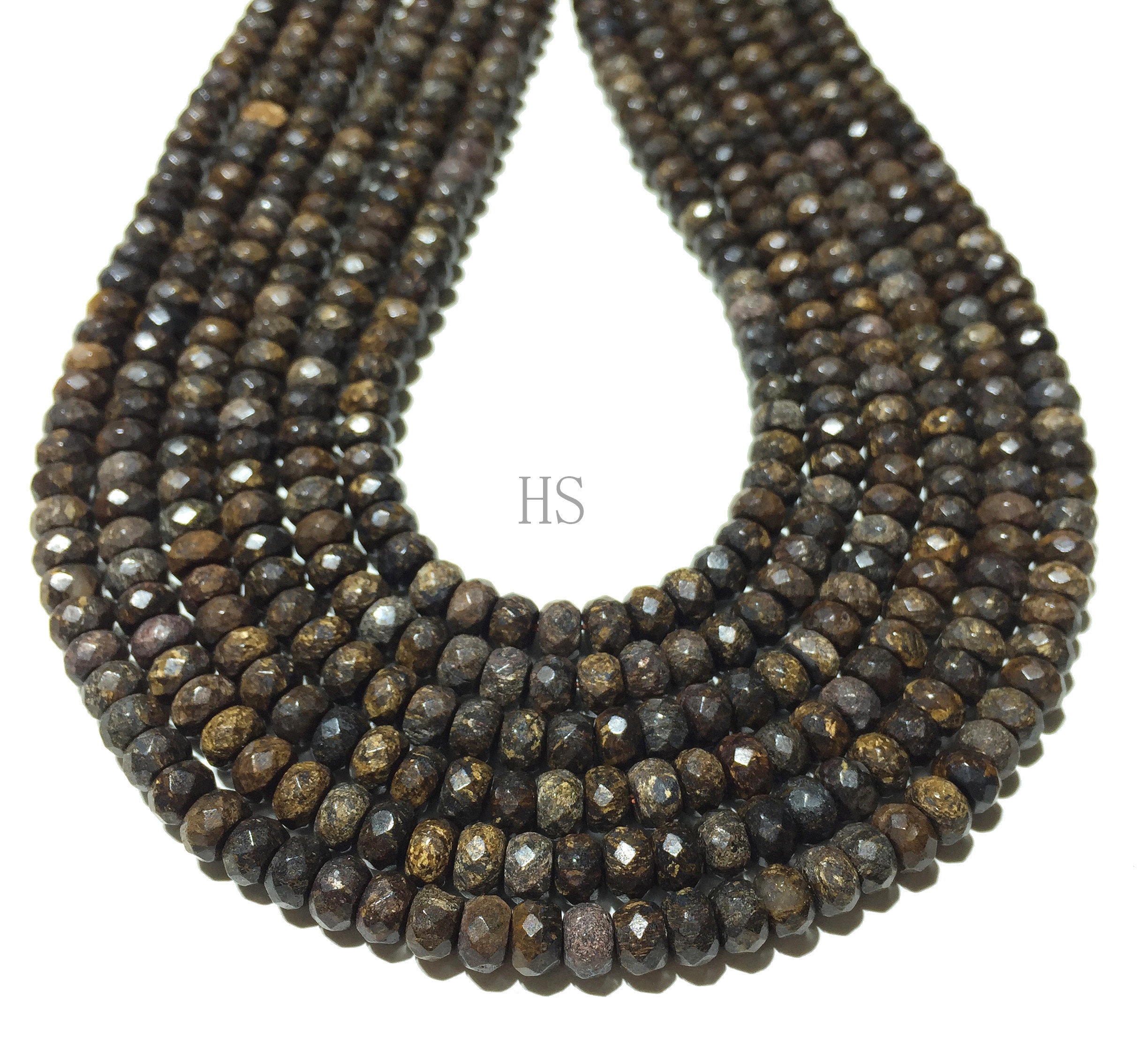 Natural Bronzite Jasper Highly Polished Faceted Rondelle Shape - Etsy