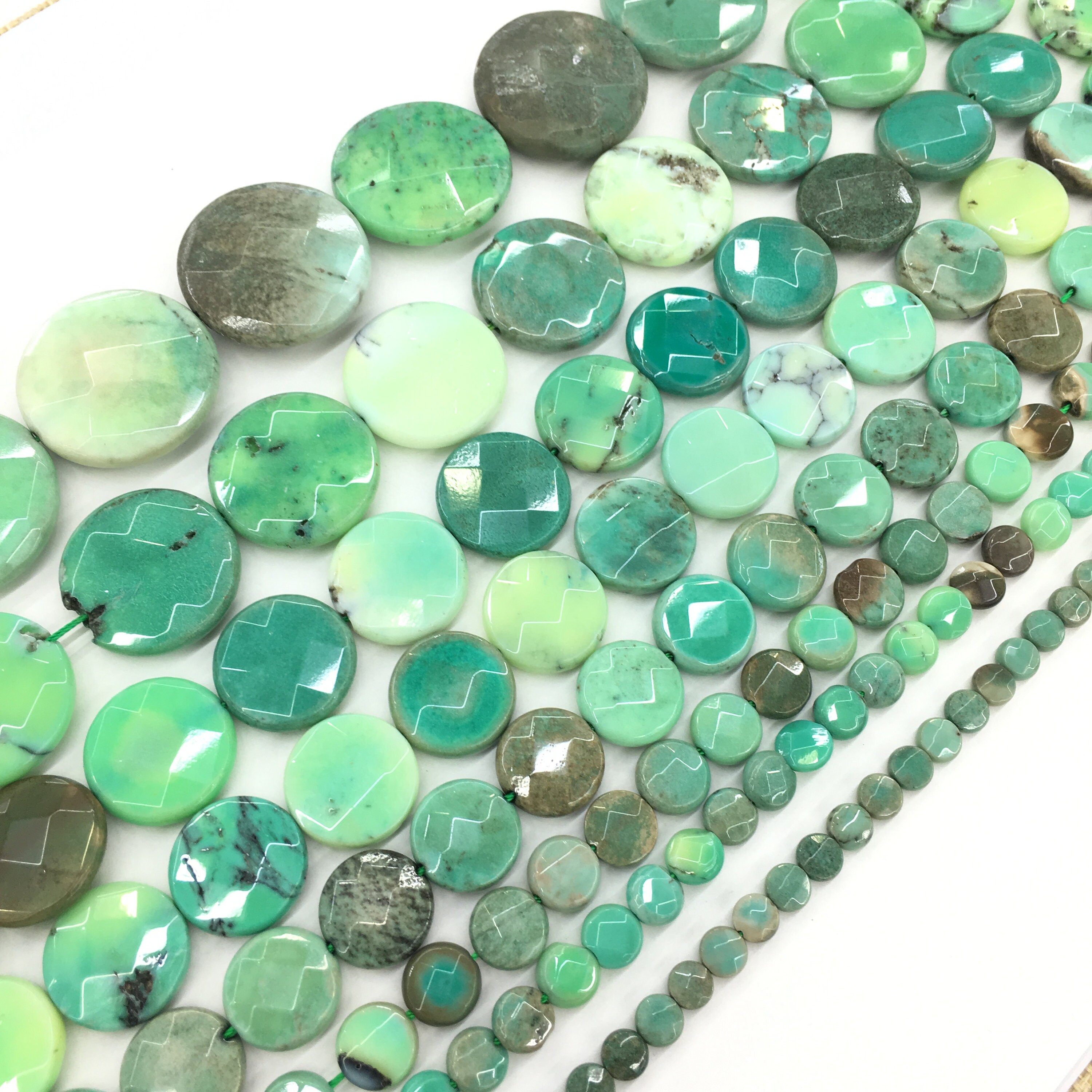 Natural Chrysophrase Chrysoprase Faceted Green Color Coin - Etsy