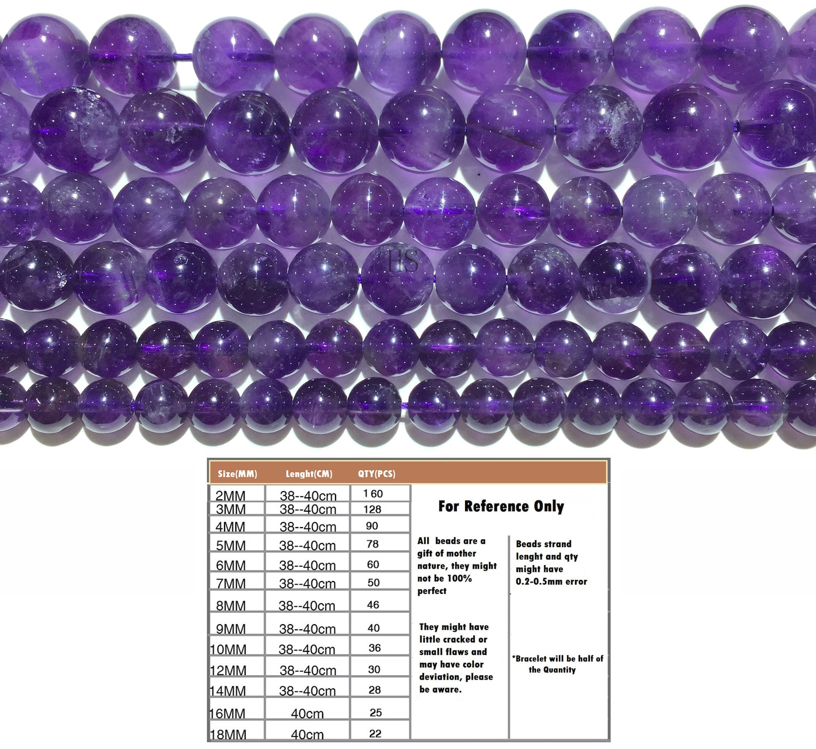 Natural Amethyst Round Beads Healing & Energy Gemstone Loose - Etsy