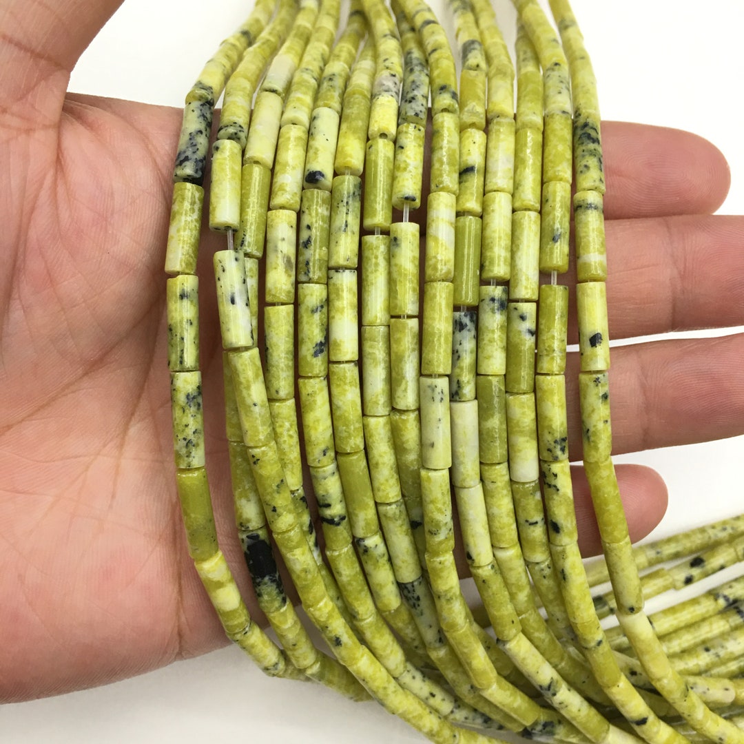 Natural Australian Jade Tube Shape Beads Healing Energy Gemstone Loose ...
