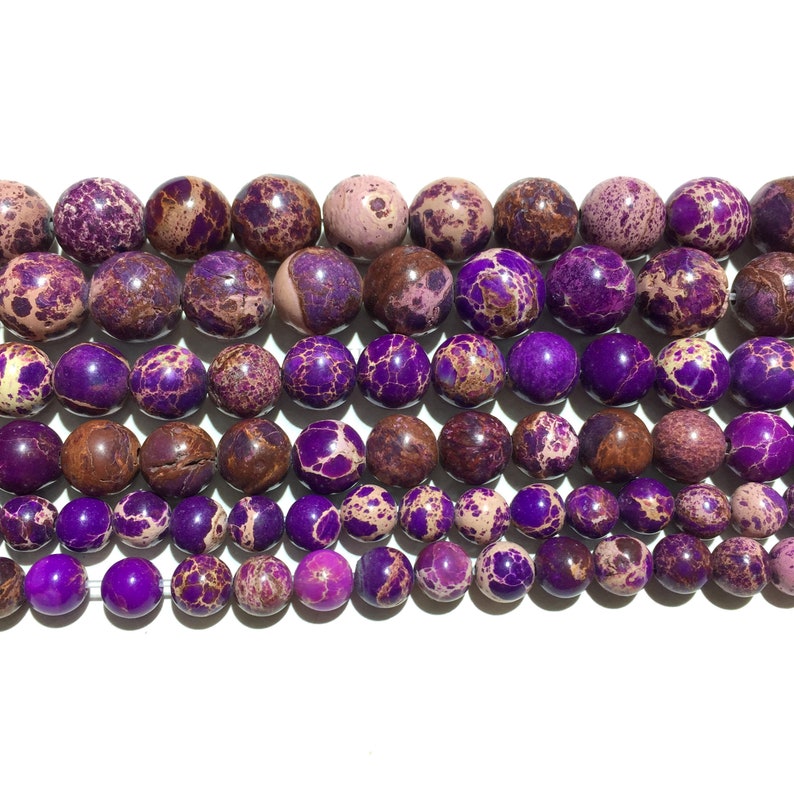 Natural Purple Imperial Sediment Jasper Beads Healing Gemstone Loose ...