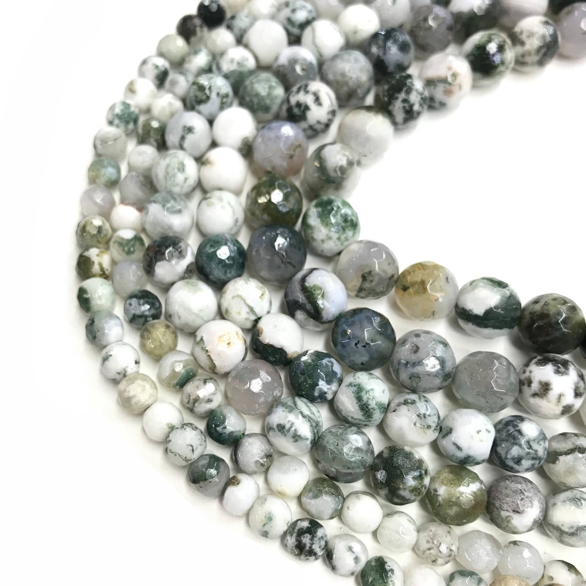 Natural Ocean Agate Faceted Round Healing & Energy Gemstone - Etsy