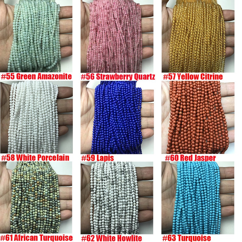 2MM3MM Natural Round Shape Bead Small Size Gemstone Loose - Etsy