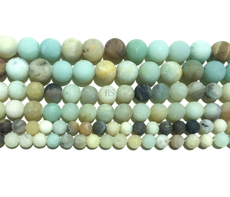 Factory Price Natural Color Matte Amazonite Round Gemstone | Etsy