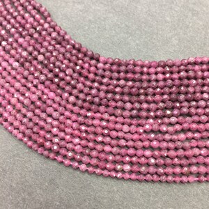 Natural Small Size Red Ruby Faceted Round Bead Healing Energy Gemstone ...