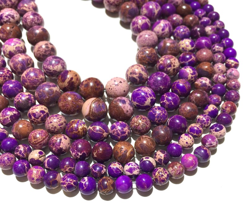 Natural Purple Imperial Sediment Jasper Beads Healing Gemstone Loose ...