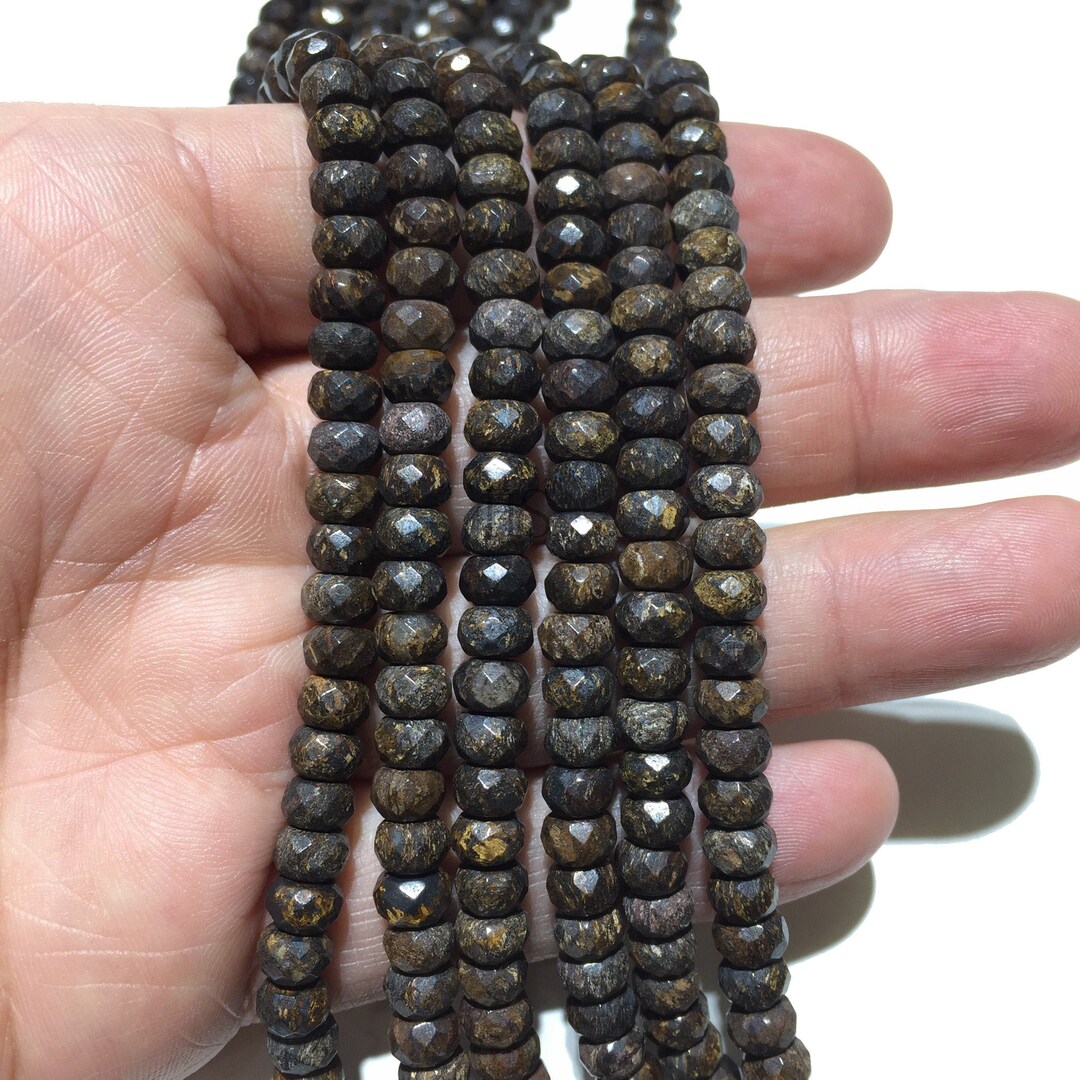 Natural Bronzite Jasper Highly Polished Faceted Rondelle Shape Gemstone ...