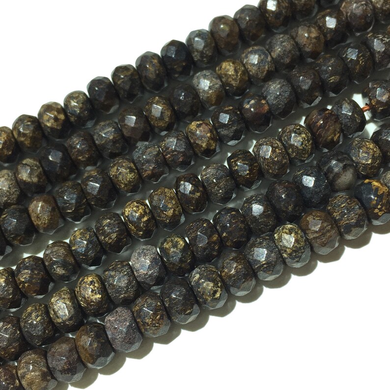 Natural Bronzite Jasper Highly Polished Faceted Rondelle Shape Gemstone ...