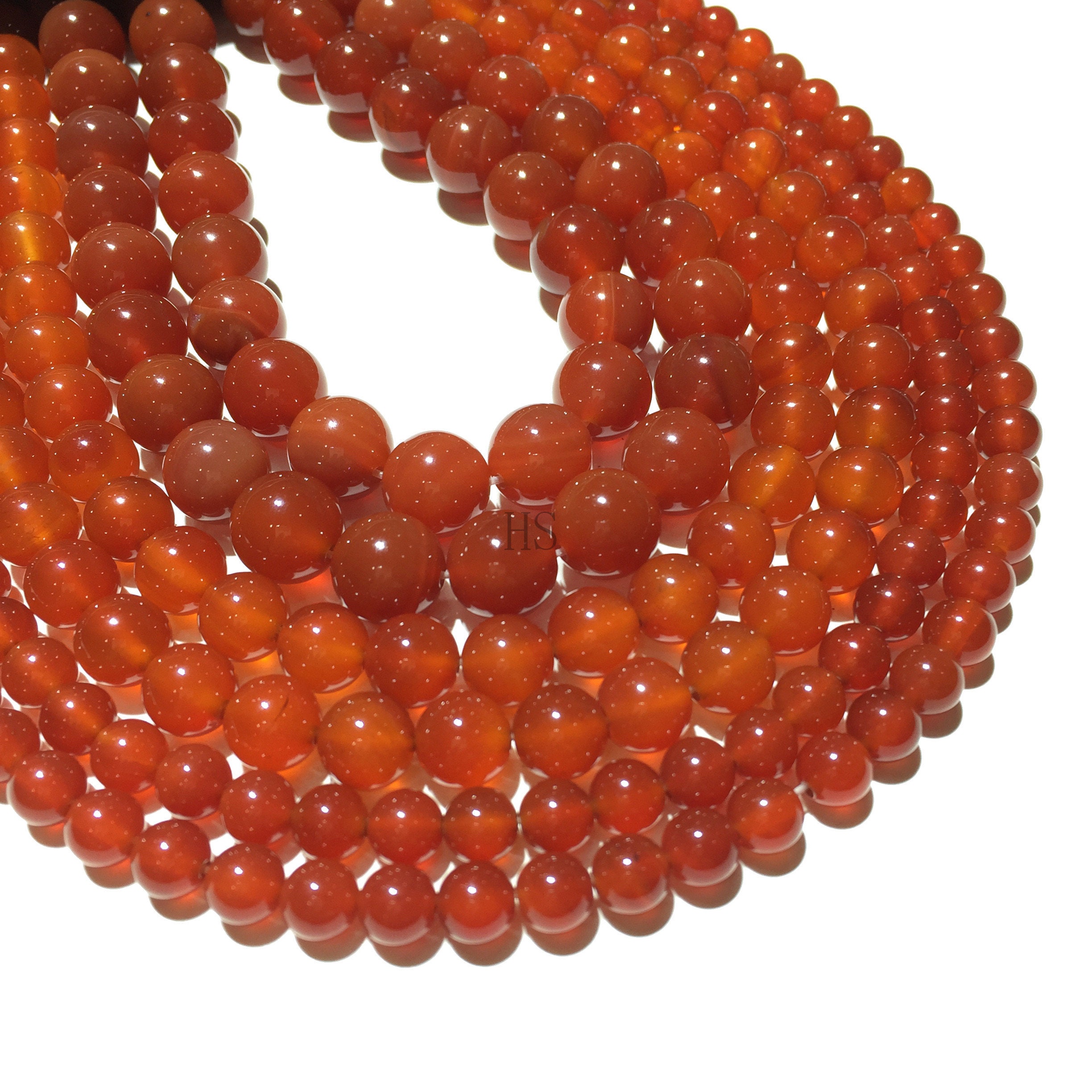 Natural Red Agate Round Beads Healing Gemstone Loose Beads DIY Jewelry ...