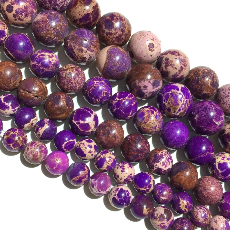 Natural Purple Imperial Sediment Jasper Beads Healing Gemstone Loose ...
