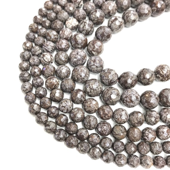 Natural Chocolate Jasper Faceted Round Beads Energy Gemstone - Etsy