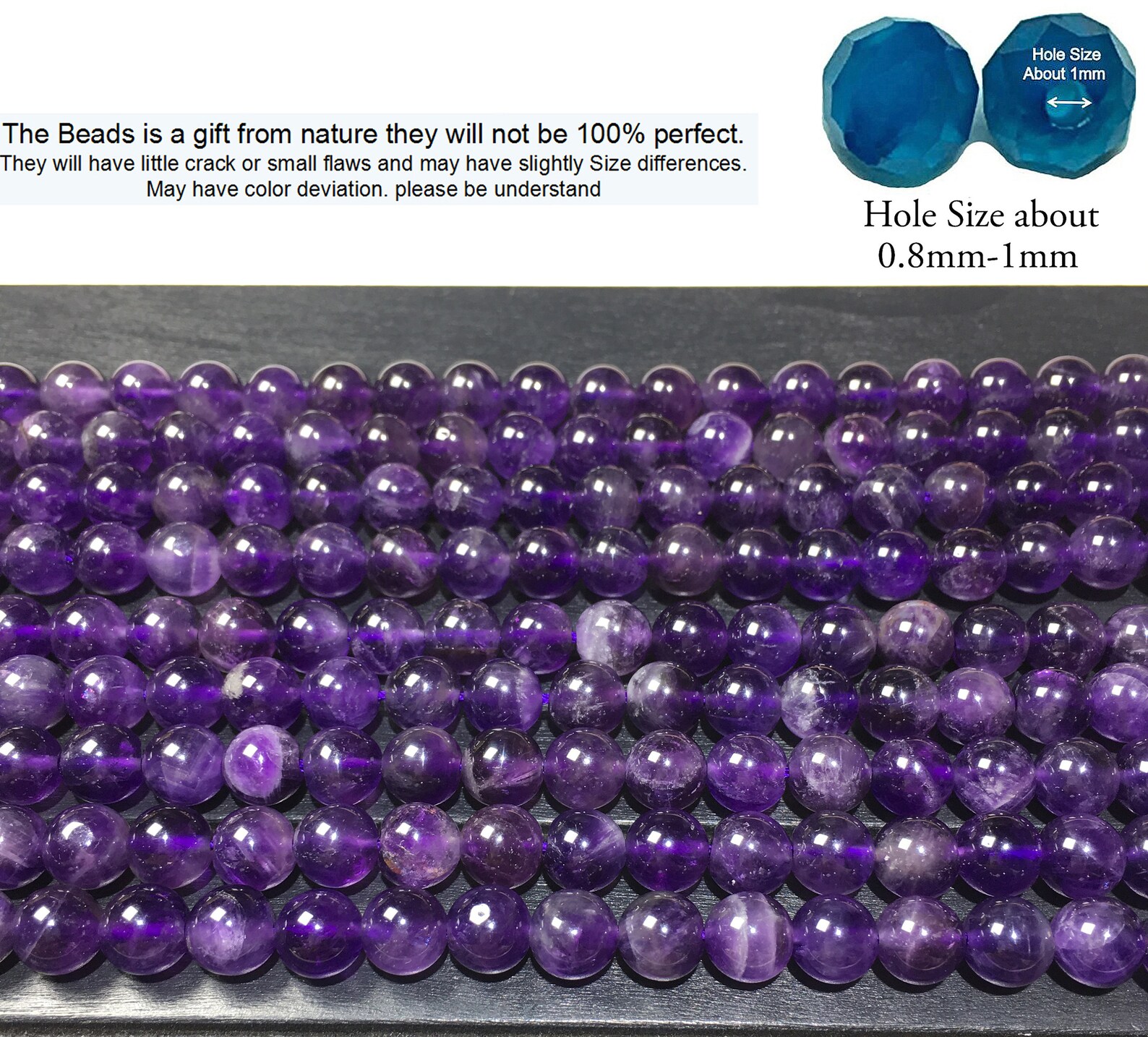 Natural Amethyst Round Beads Healing & Energy Gemstone Loose - Etsy