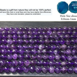 Natural Amethyst Round Beads Healing & Energy Gemstone Loose Beads for ...