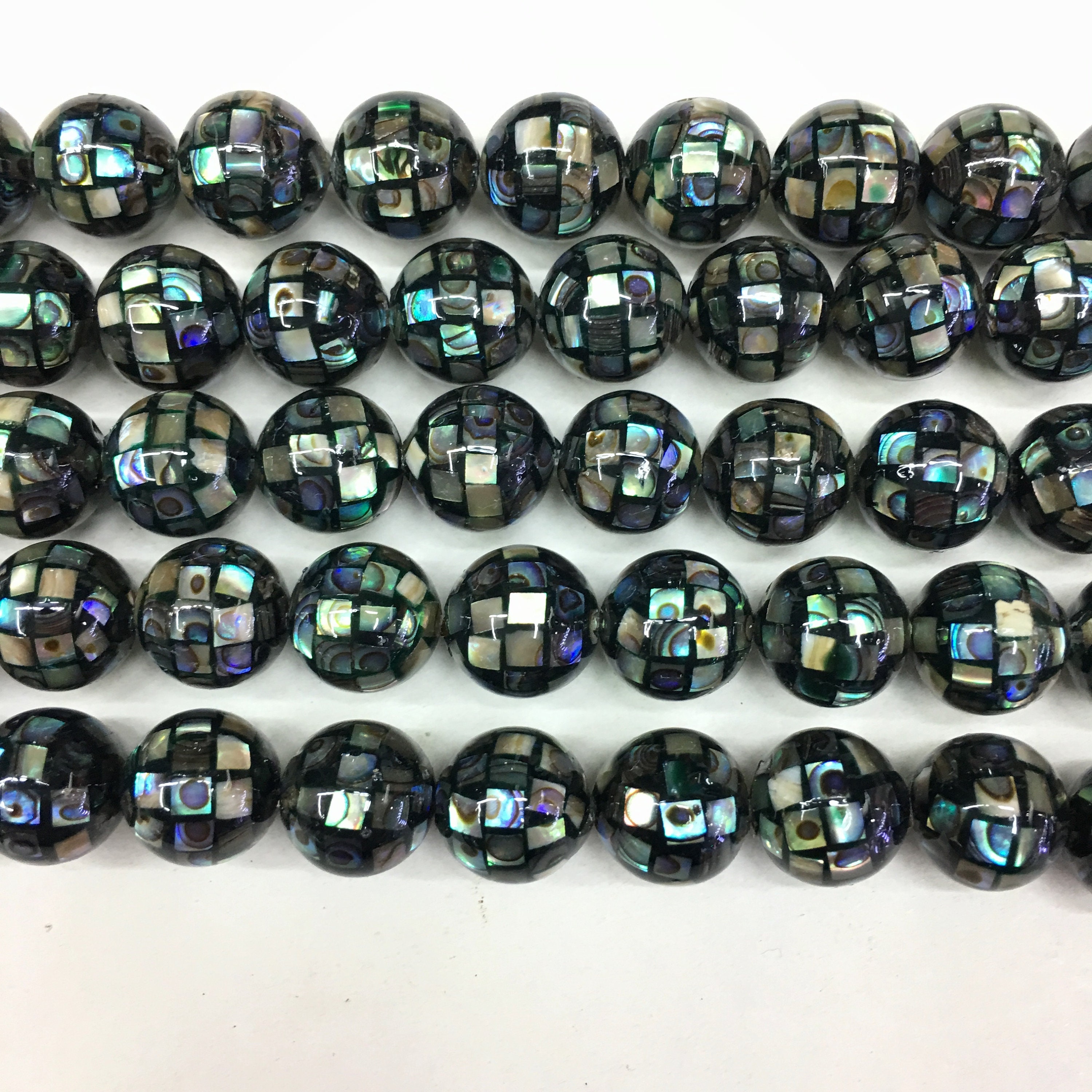 Natural Color Abalone Shell Faceted Round Beads Energy | Etsy