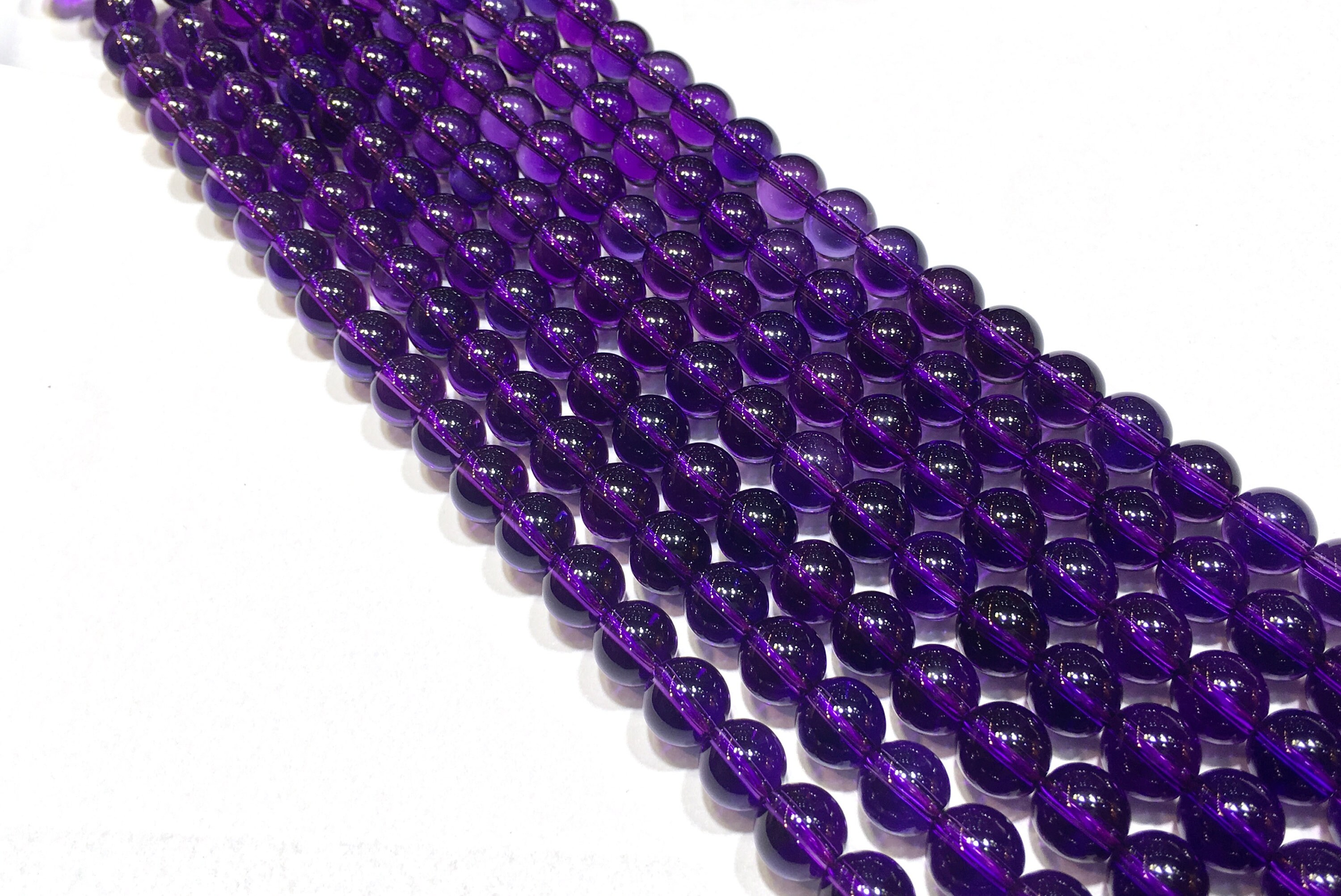 Natural Purple Color Amethyst Round Beads Healing Energy | Etsy