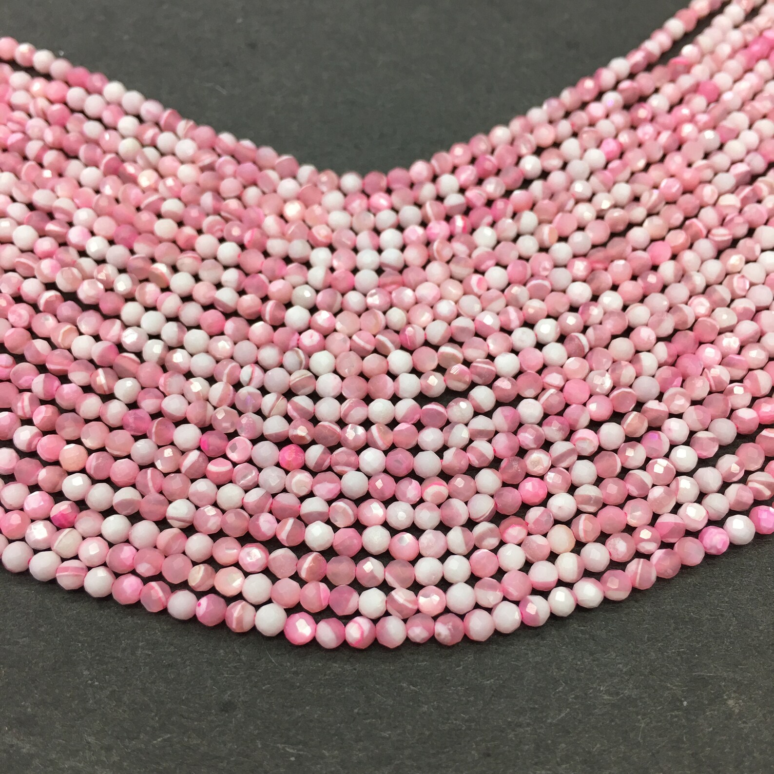 Natural Pink Mother of Pearl Shell Faceted Round Beads Healing - Etsy