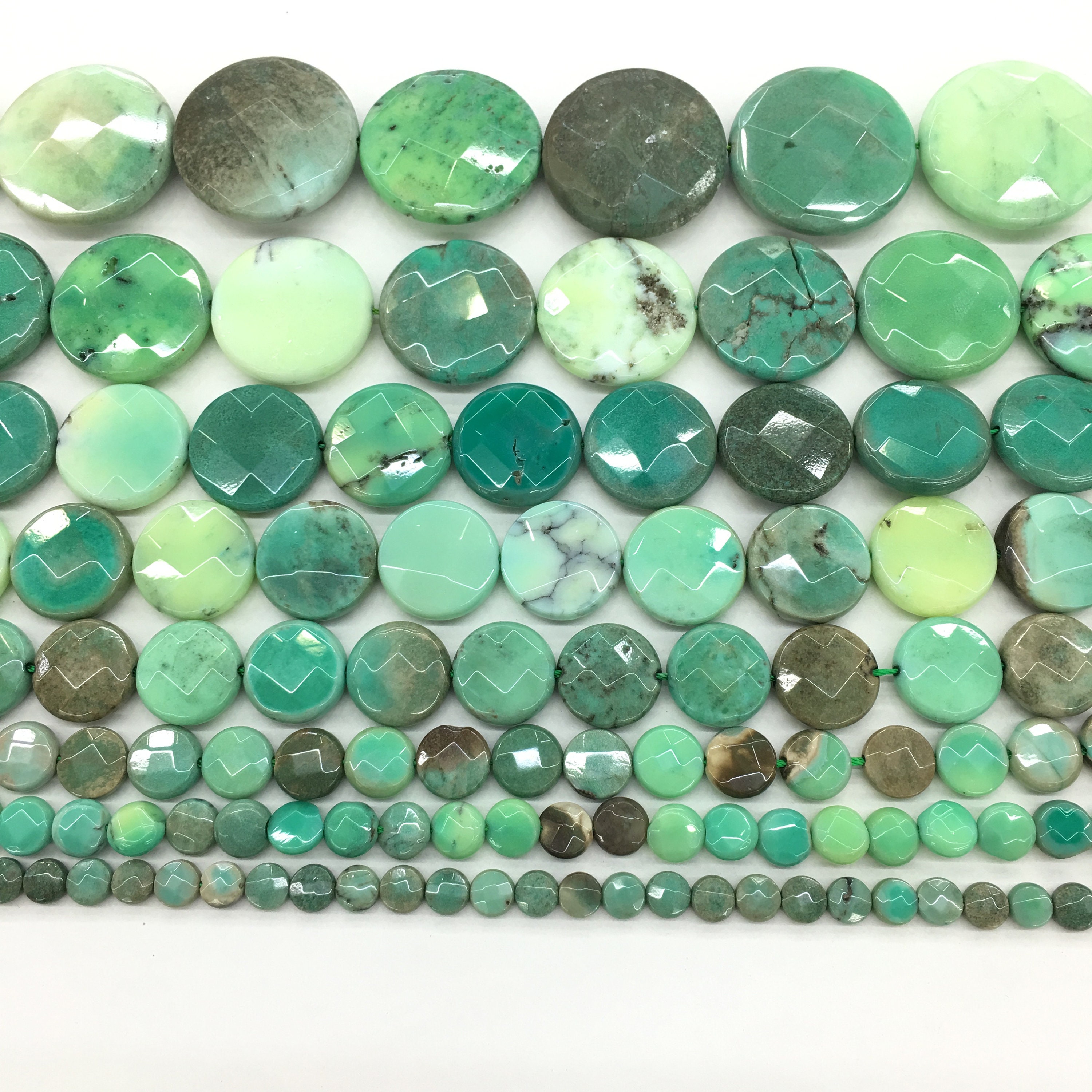Natural Chrysophrase Chrysoprase Faceted Green Color Coin - Etsy