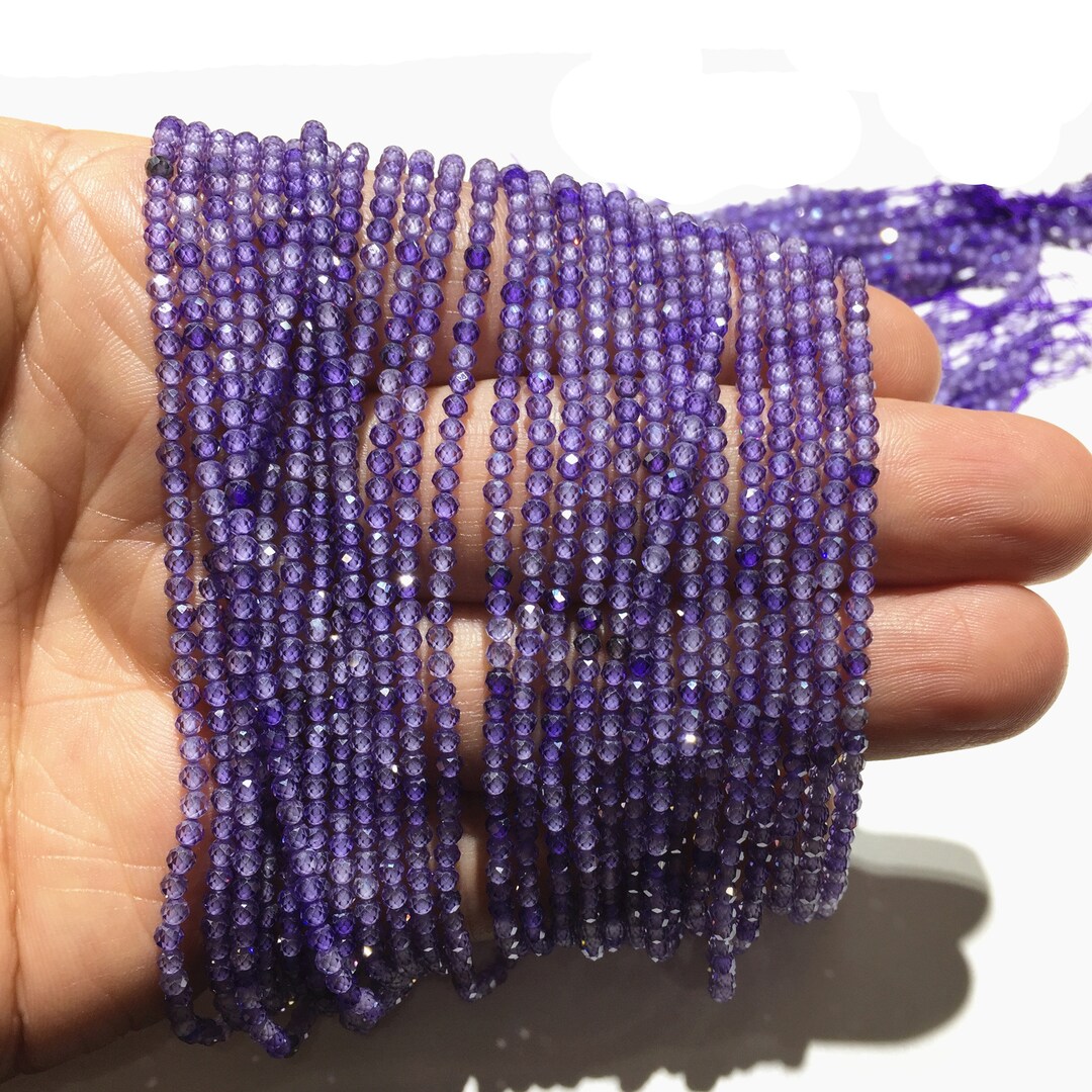 Cubic Zirconia CZ Faceted Round Beads Energy Gemstone Loose Beads DIY ...