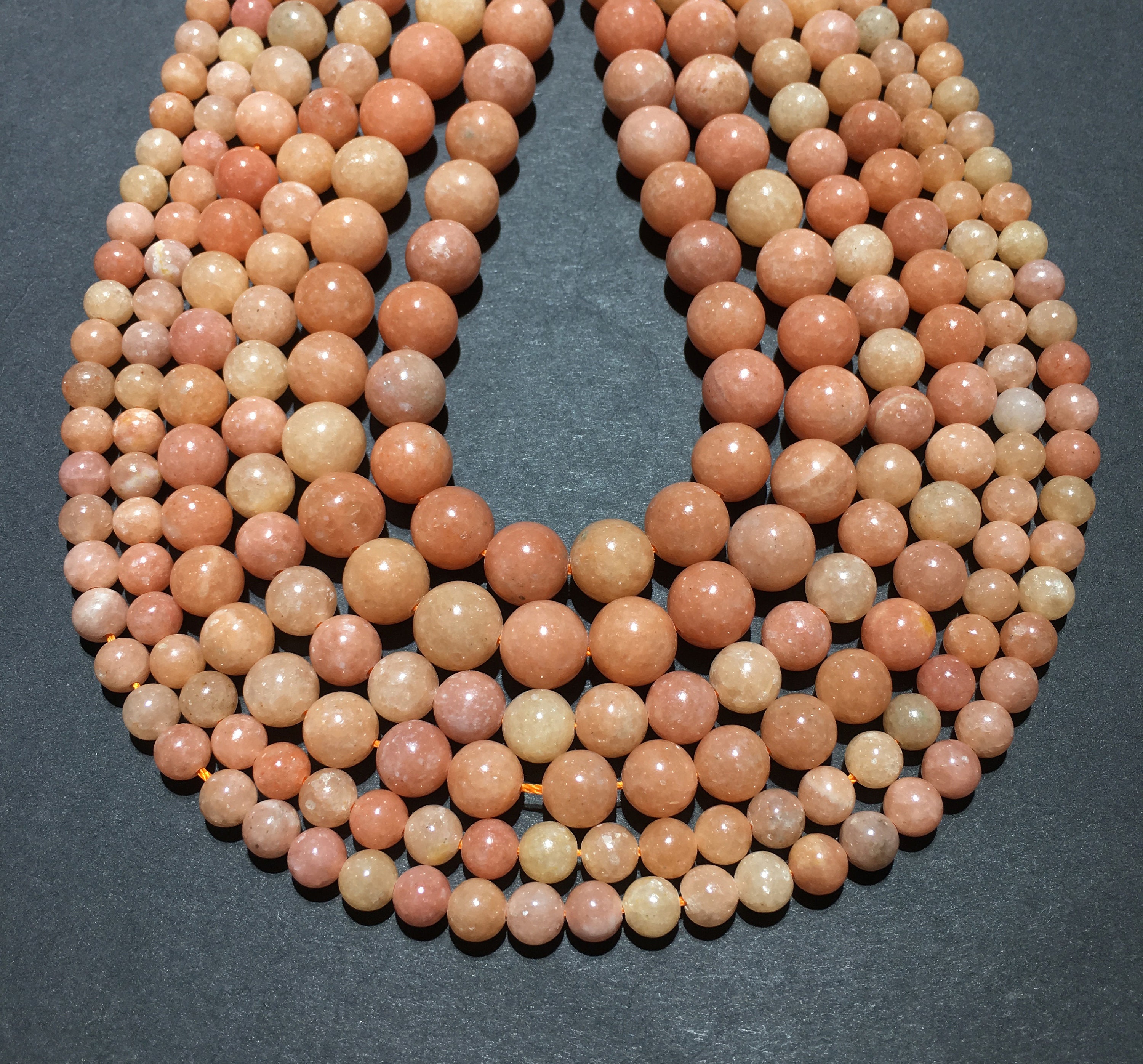 Natural Peach Calcite Round Beads Healing Gemstone Loose Beads - Etsy 日本