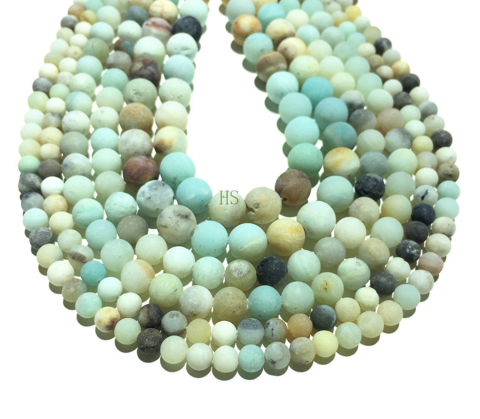 Factory Price Natural Color Matte Amazonite Round Gemstone | Etsy