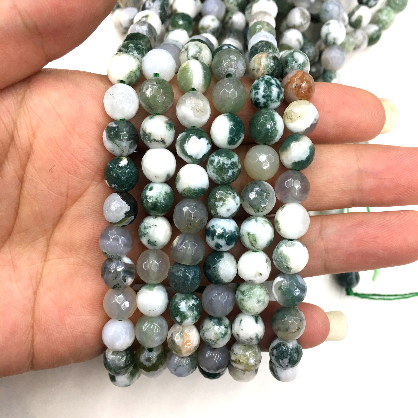 Natural Ocean Agate Faceted Round Healing & Energy Gemstone - Etsy