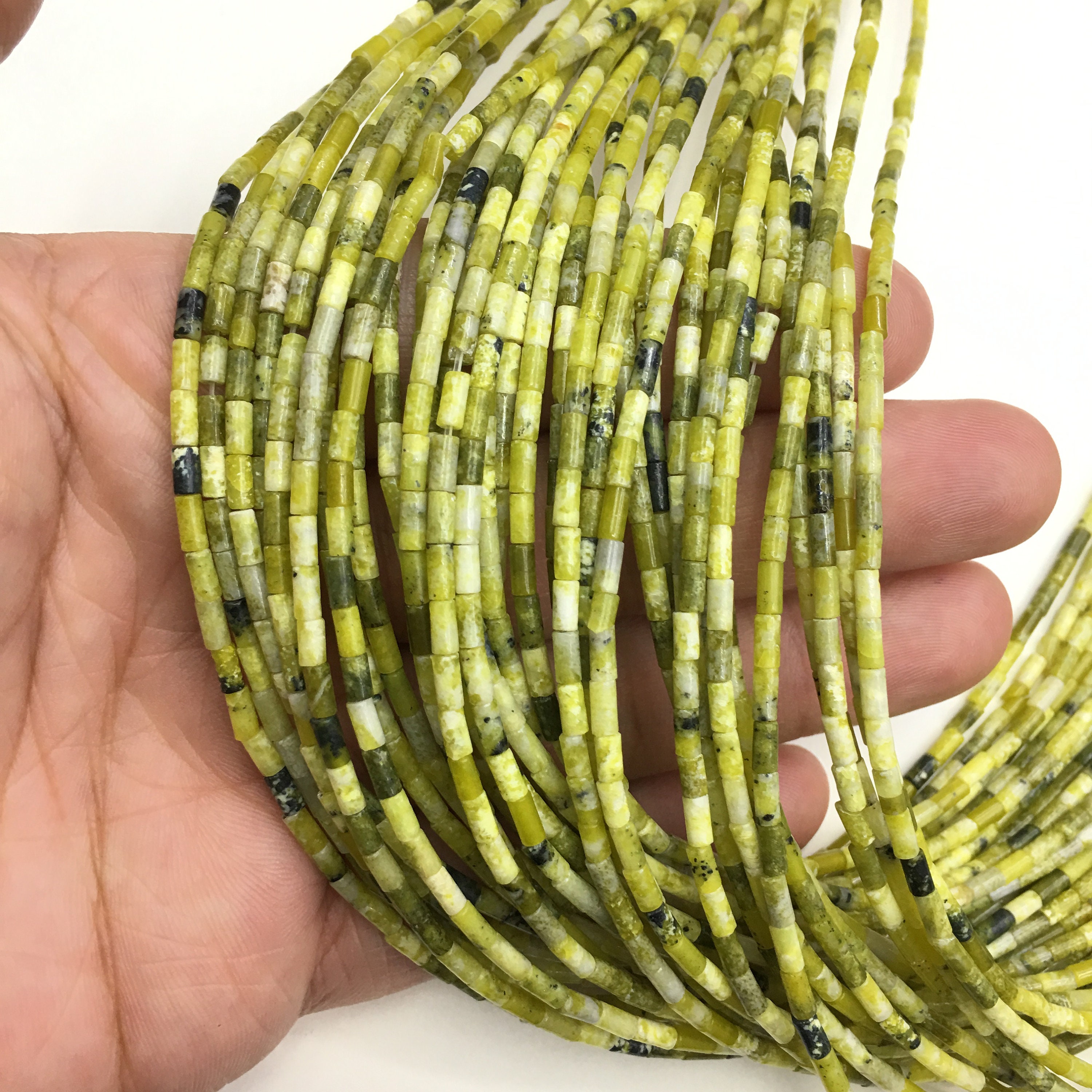 Natural Australian Jade Tube Shape Beads Healing Energy Gemstone Loose ...