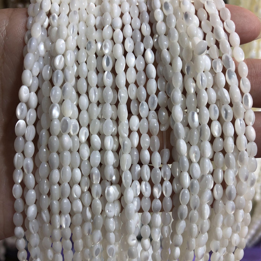 Natural Mather of Pearl Rice Beads Shell Rice Beads Healing Loose Bead ...