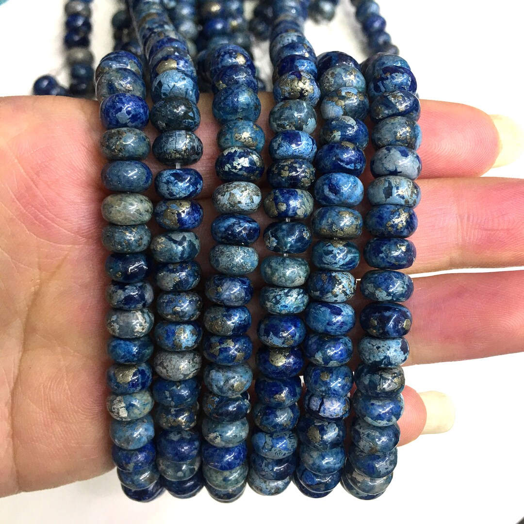 Natural Blue Impression Jasper or Sediment Jasper Rondelle Gemstone ...