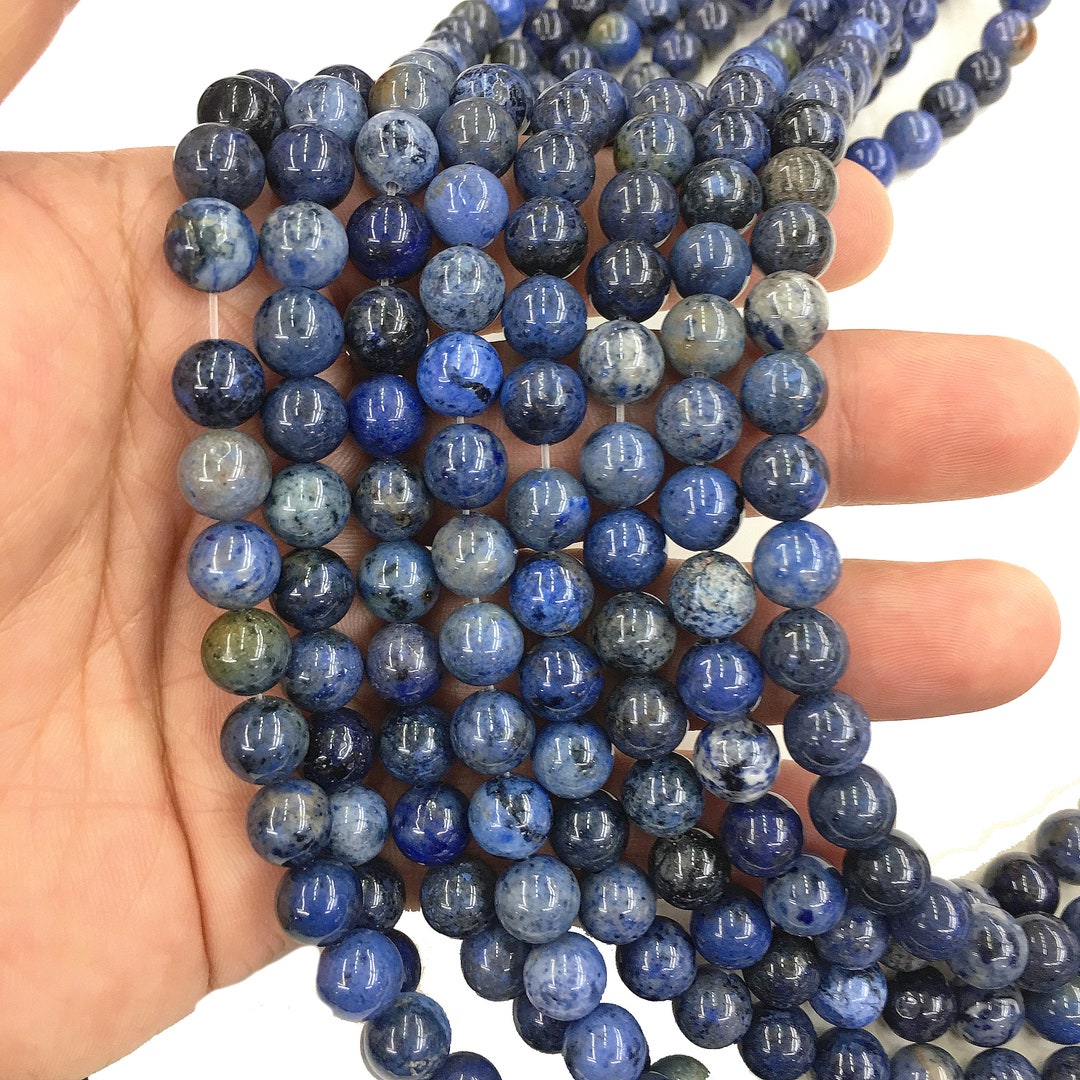 Natural Blue Sunset Stone Round Shape Beads Healing Energy Gemstone ...