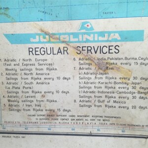 Old Vintage Map of JUGOLINIJA Yugoslav Shipping Company From 1967 ...