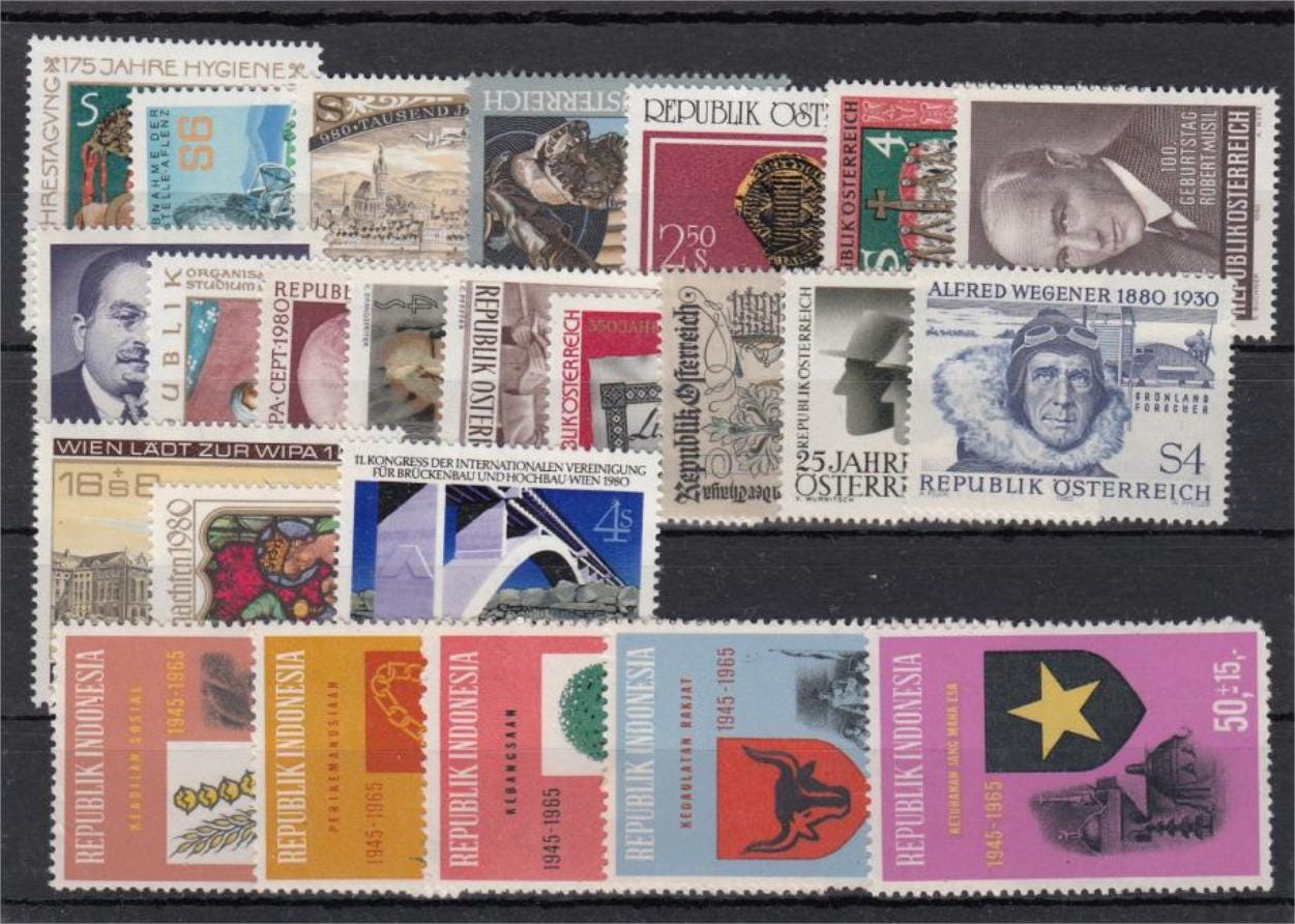 International MANY ERAS 1920s-1990s Vintage Postage Stamp Collection ...