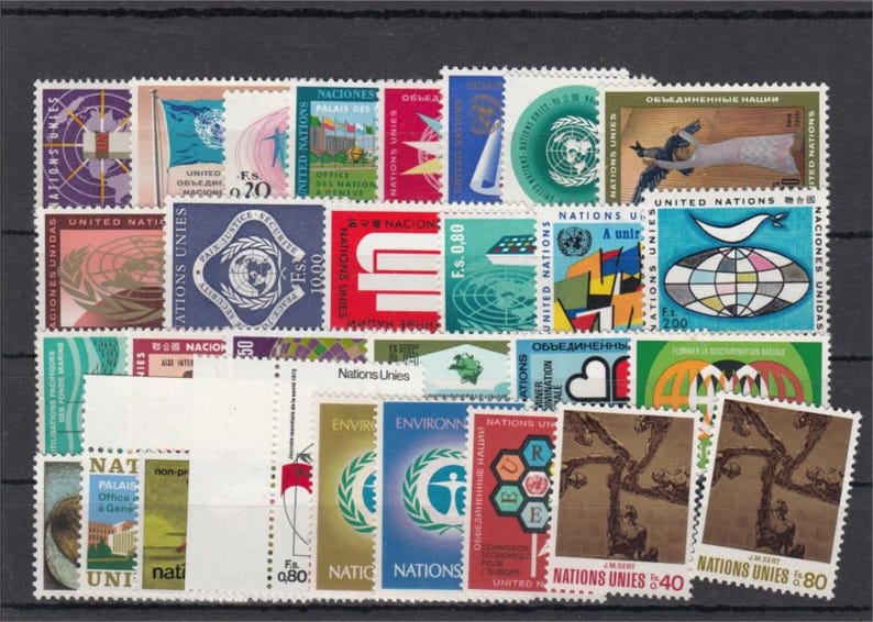 International MANY ERAS 1920s-1990s Vintage Postage Stamp Collection ...