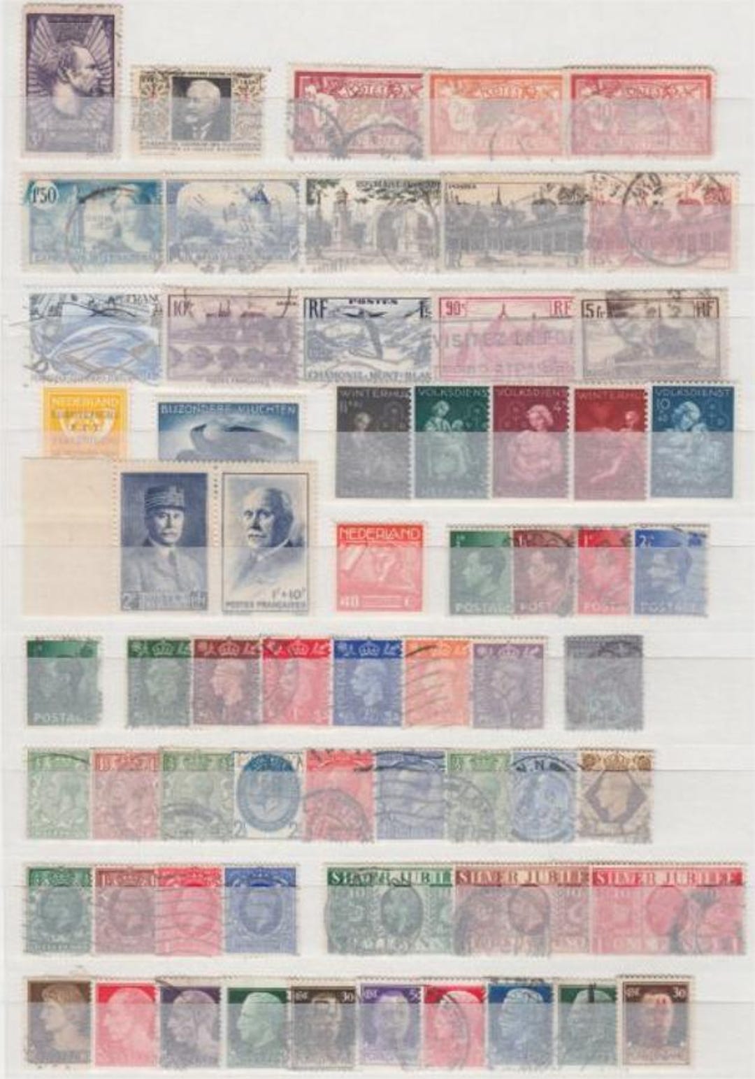 Europe Vintage Postage Stamp Collection Different Themes and Eras 1900s ...