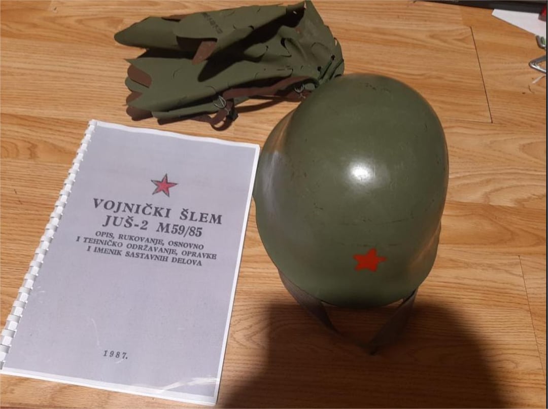 Cold War Yugoslav National Army JNA JLA JUS-2 M59/M85 Steel Helmet ...