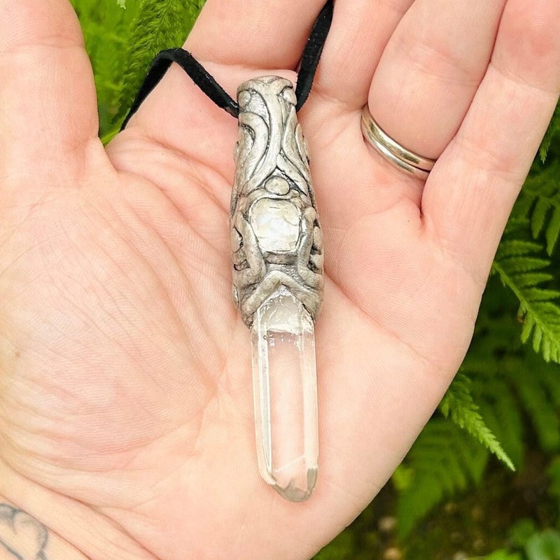 Crystal Clay Pendant - Etsy