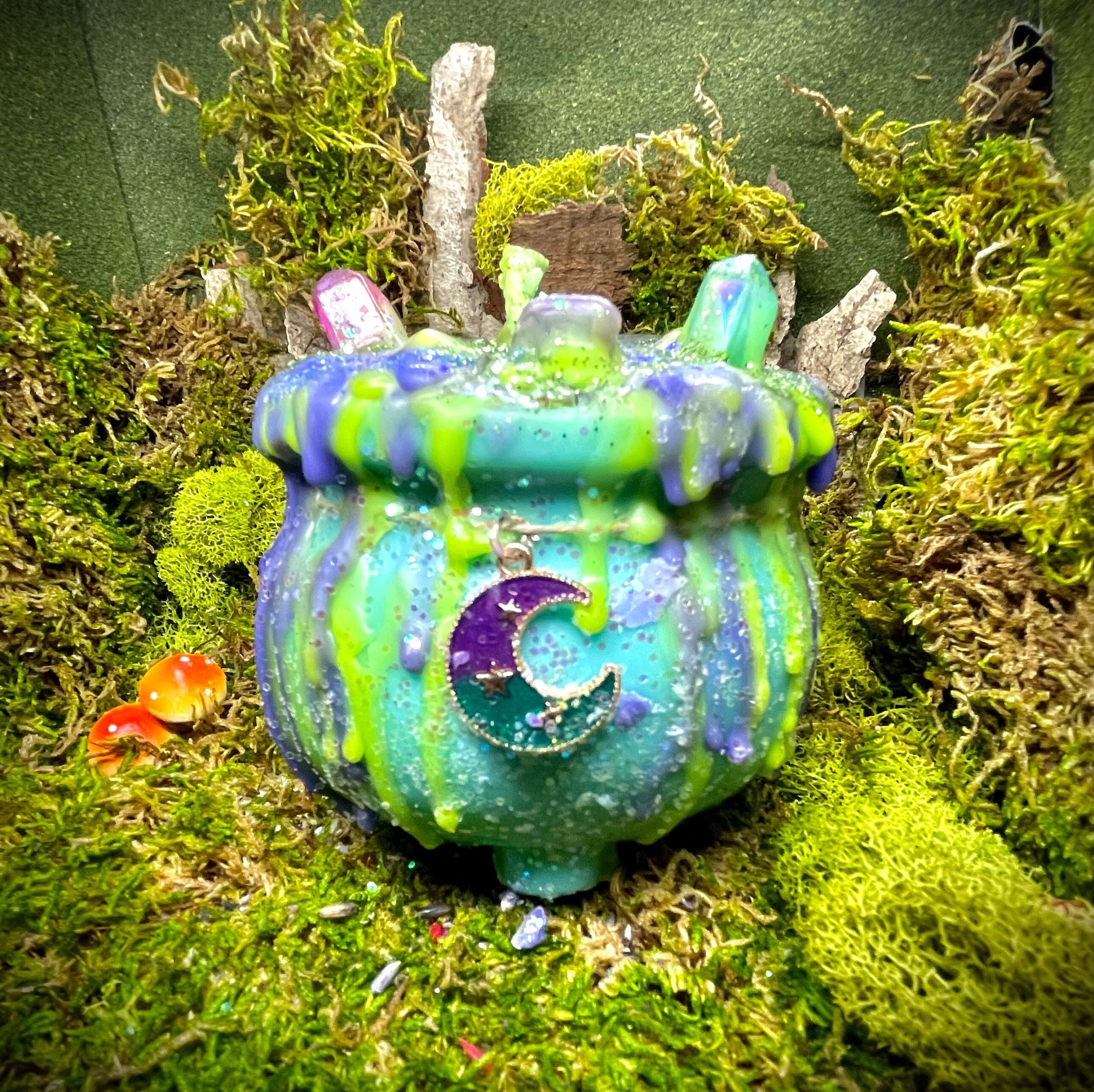 Candles Dried Lavender Dragons Breath Scent Assorted Crystals Celestial ...