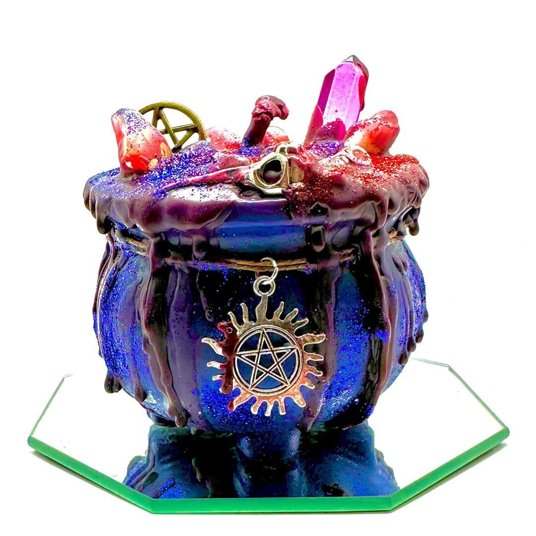 Cauldron Candle, Mystical Candle, Pentacle Charms, Protection Candle ...