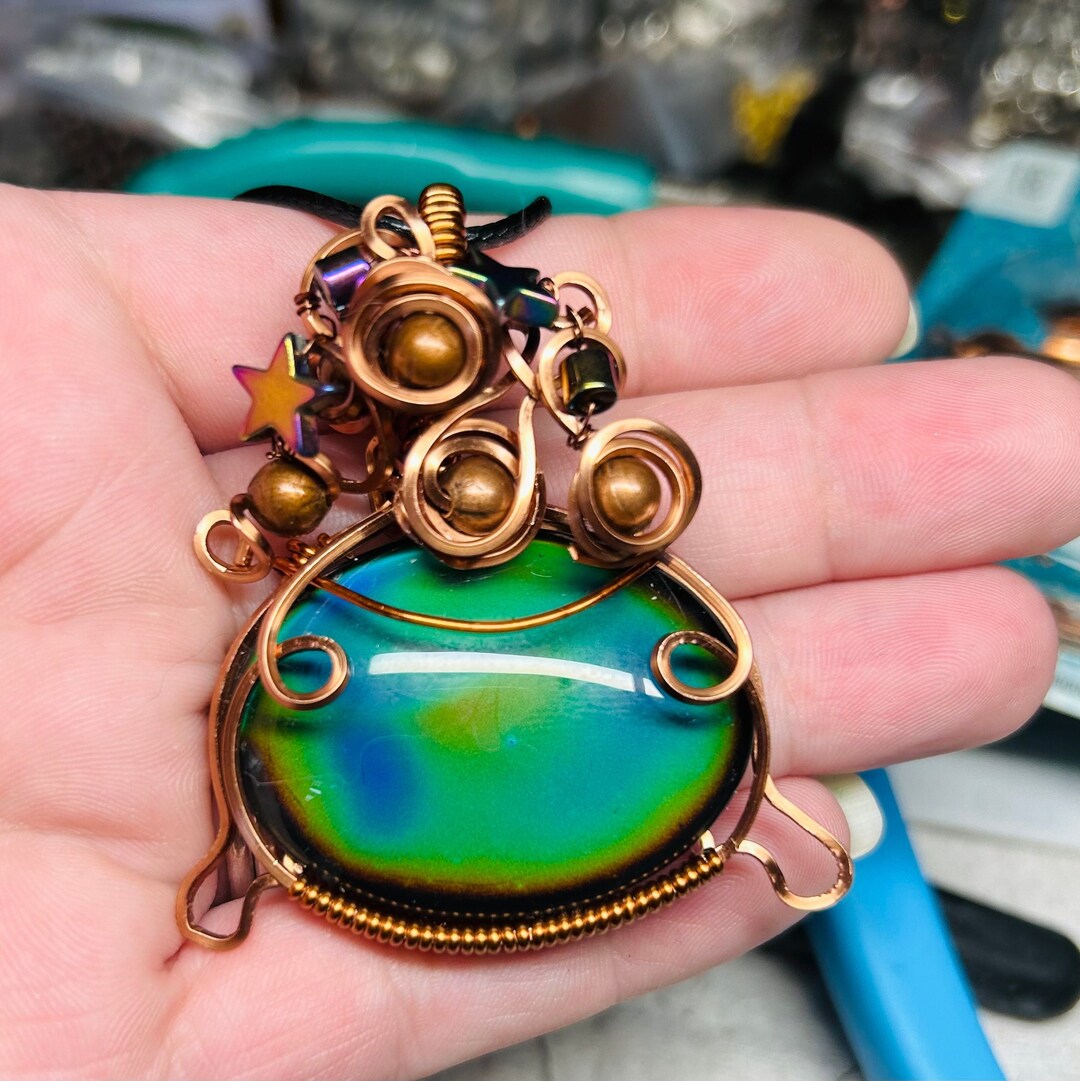 Cauldron Pendant, Mood Changing, Color Changing, Wire Wrap Pendants ...