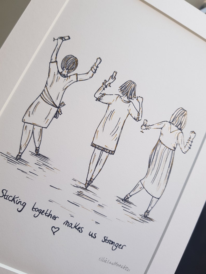Personalised Family Drawings I Made to Order I [example Piece] - Etsy