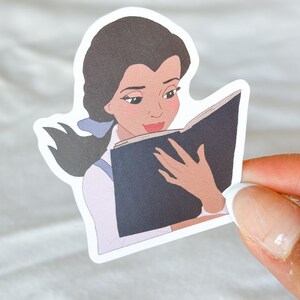 Belle Reading Sticker - Etsy