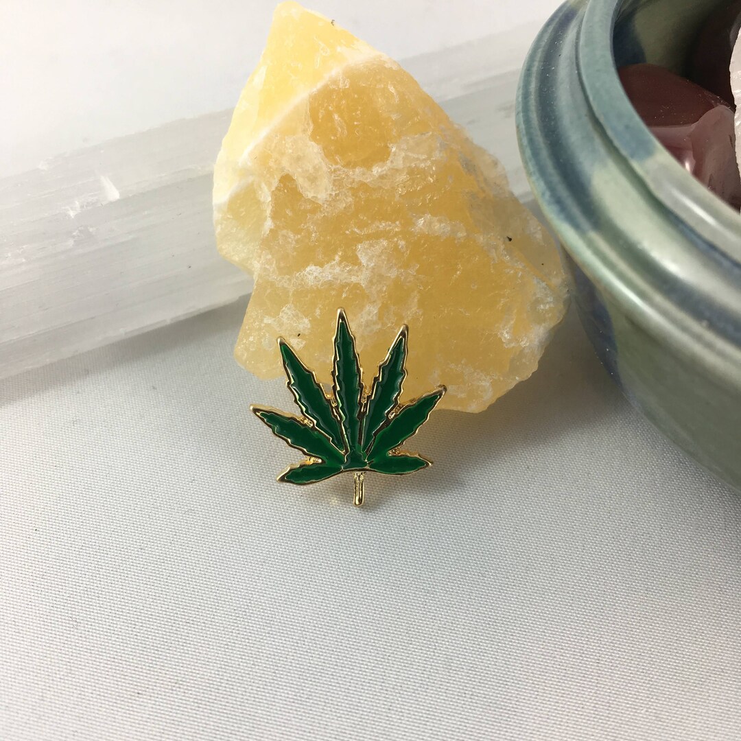 Leaf Pin Marijuana Leaf Pin Hemp Pin Cannabis Jewelry Marijuana Jewelry ...