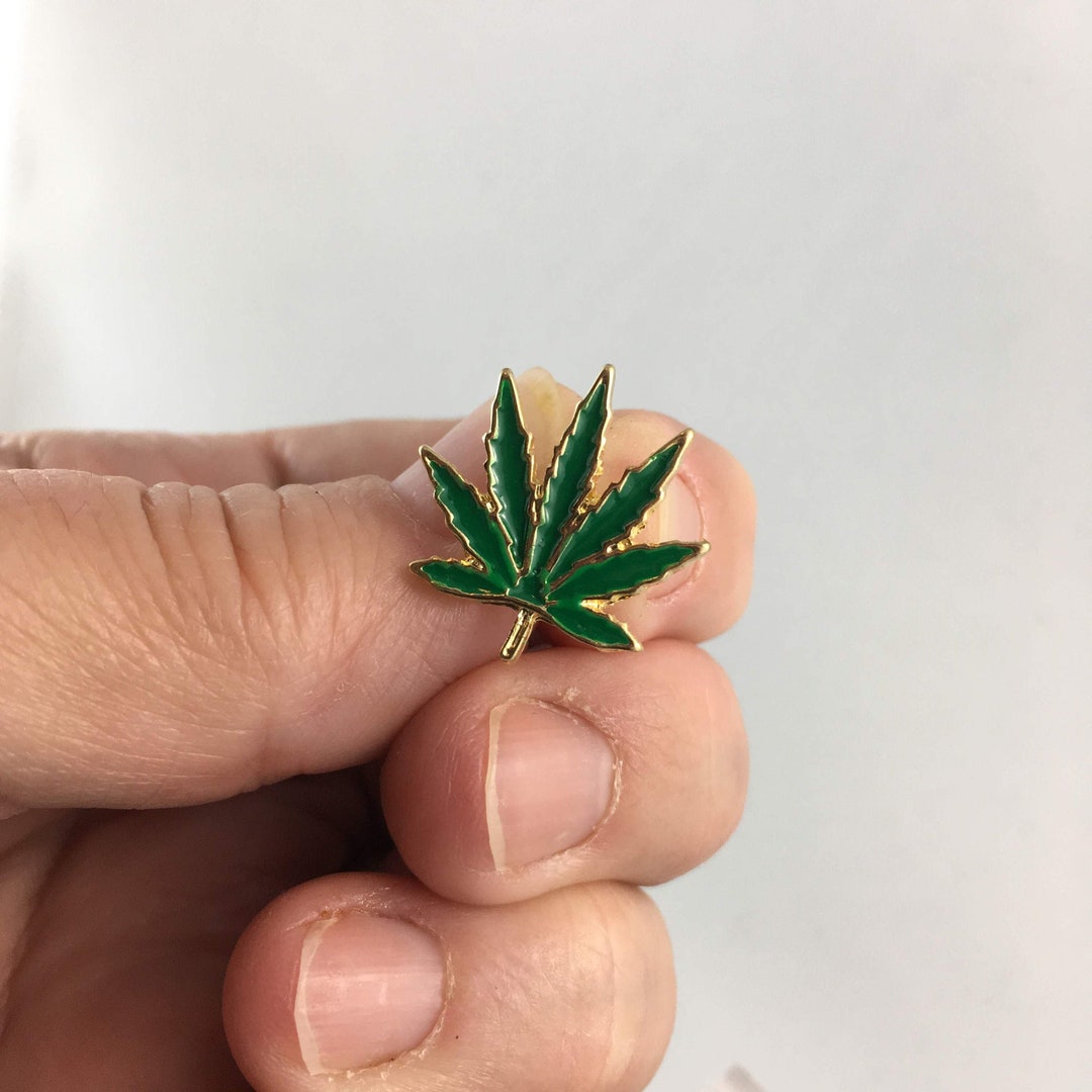 Leaf Pin Marijuana Leaf Pin Hemp Pin Cannabis Jewelry Marijuana Jewelry ...