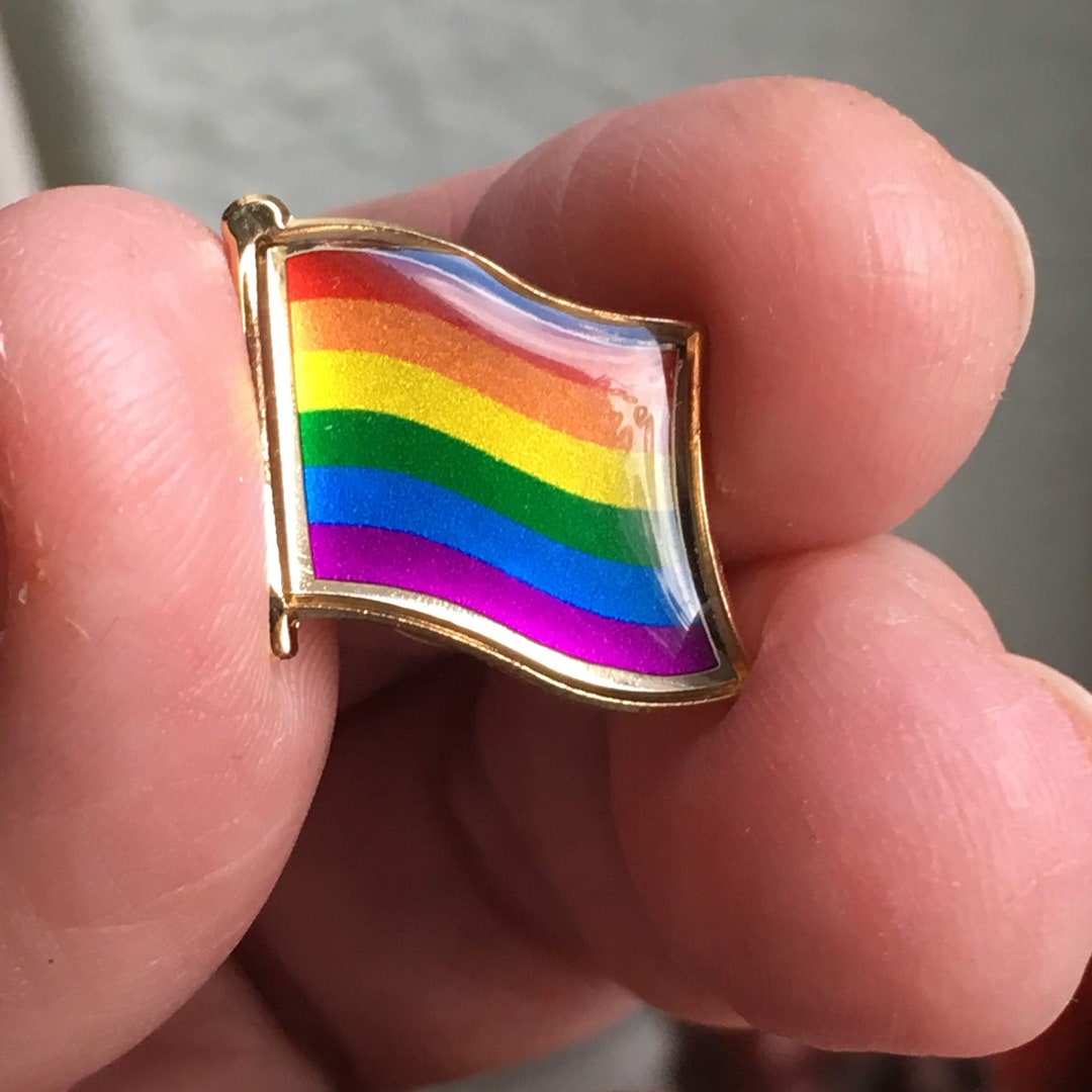 Rainbow Flag Pin, LGBTQIA+ Brooch, Pride Jewelry, Queer Jewelry, Men's ...