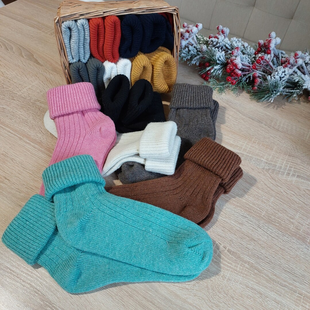 1 Pair Woolen,angora Socks.super Soft,high Socks.latex Free,comfortable ...