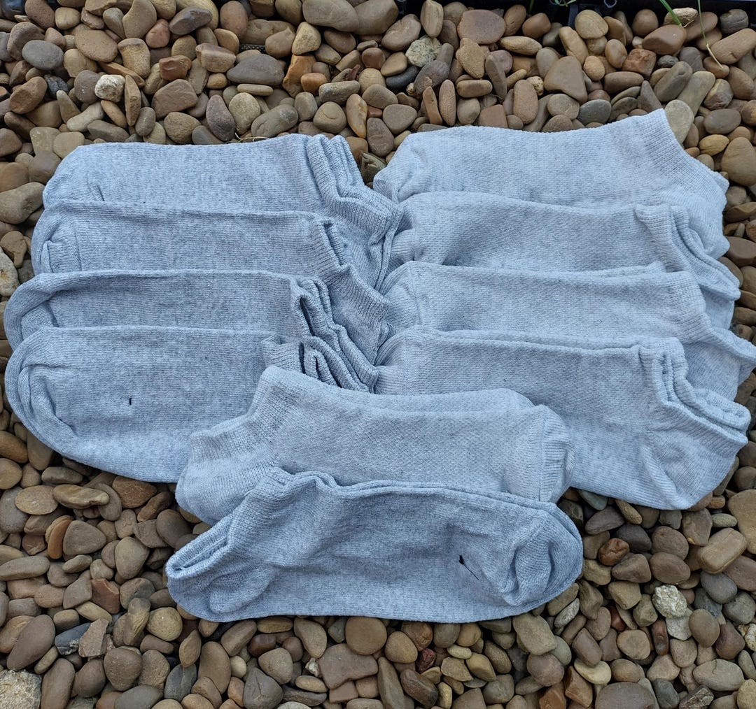 10 Pairs Organic Linen Socks, Unbleached Undyed.5 Short Ankle Socks 5 ...